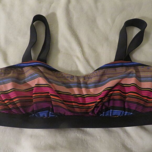 Athleta | Swim | Athleta Bikini Top Black Stripe 36ddd | Poshmark